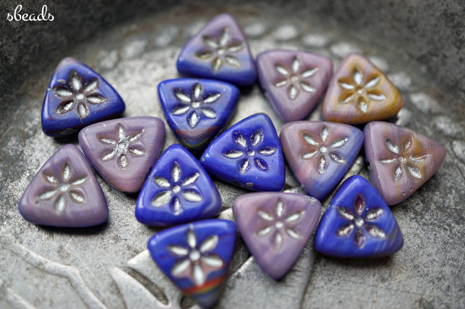 FREE SHIPPING Whimsical Triangle, Triangle Beads, Czech Beads, Beads - Etsy