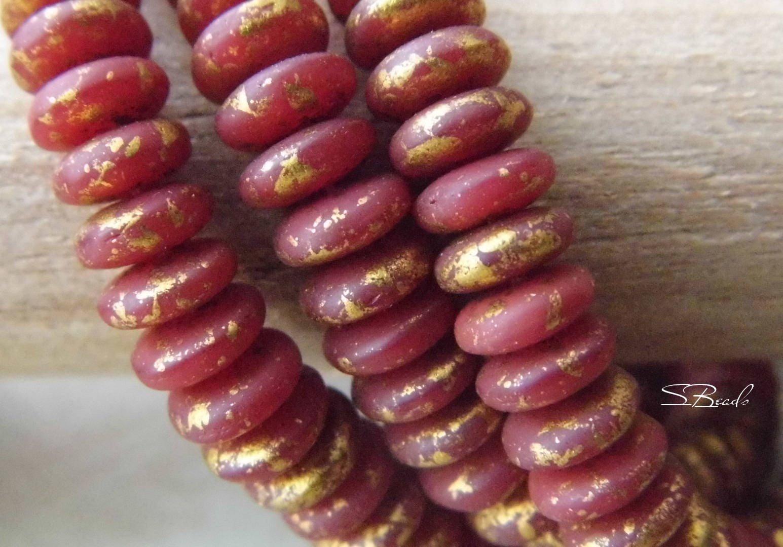 Red Silk Disc Beads Czech Beads Beads 111-3 | Etsy