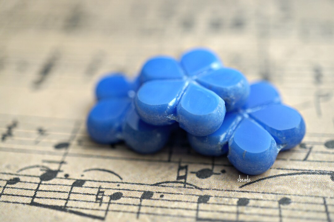 FREE SHIPPING Electrik Blue, Flower Beads, Czech Beads, Beads - Etsy