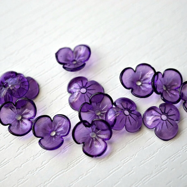 Purple Flower Beads - Etsy