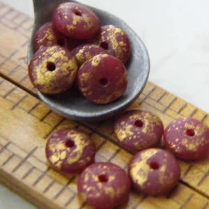 Red Silk Disc Beads Czech Beads Beads 111-3 - Etsy