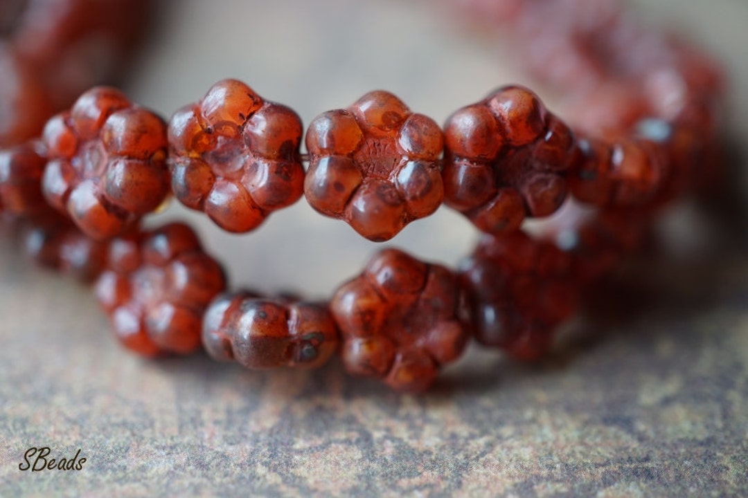 FREE SHIPPING Merlot Poppies, Flower Beads, Czech Beads, 83-4sa - Etsy