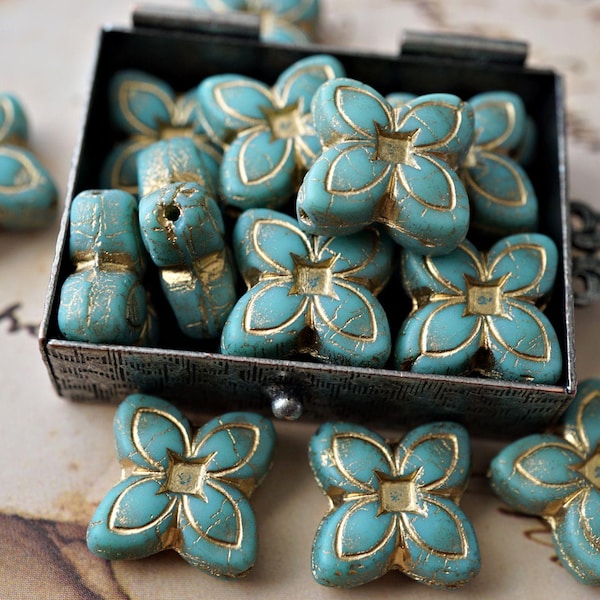 Blue Flower Beads - Etsy