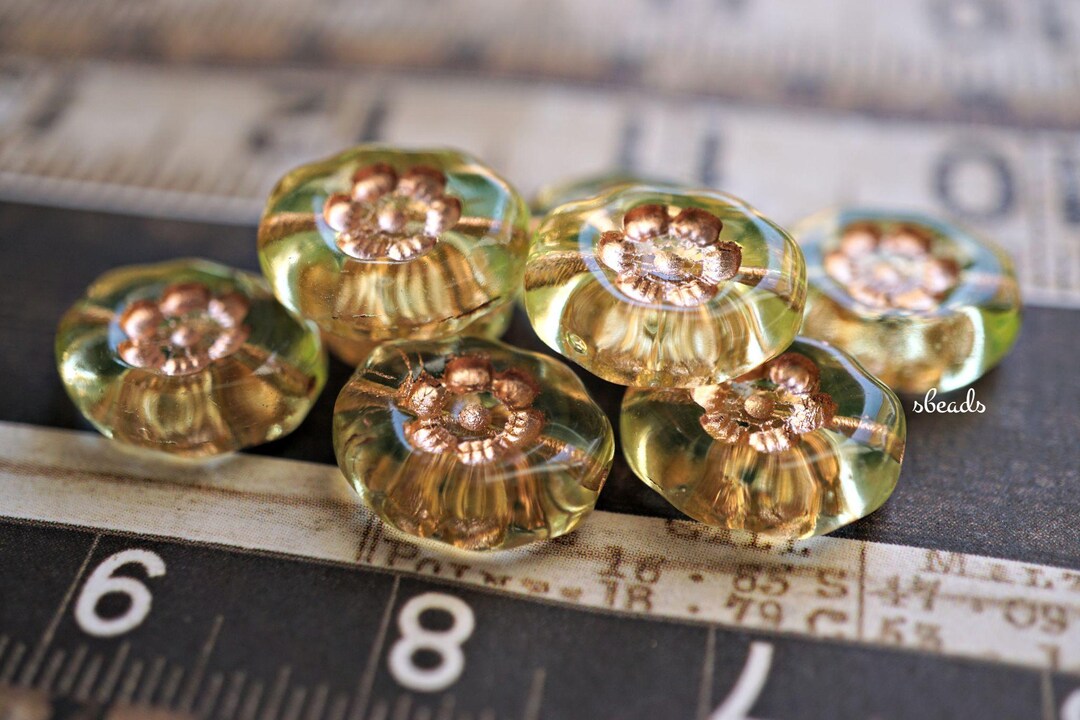 FREE SHIPPING Yellow Bliss, Czech Beads, Beads, 187-4, 184-4sa - Etsy