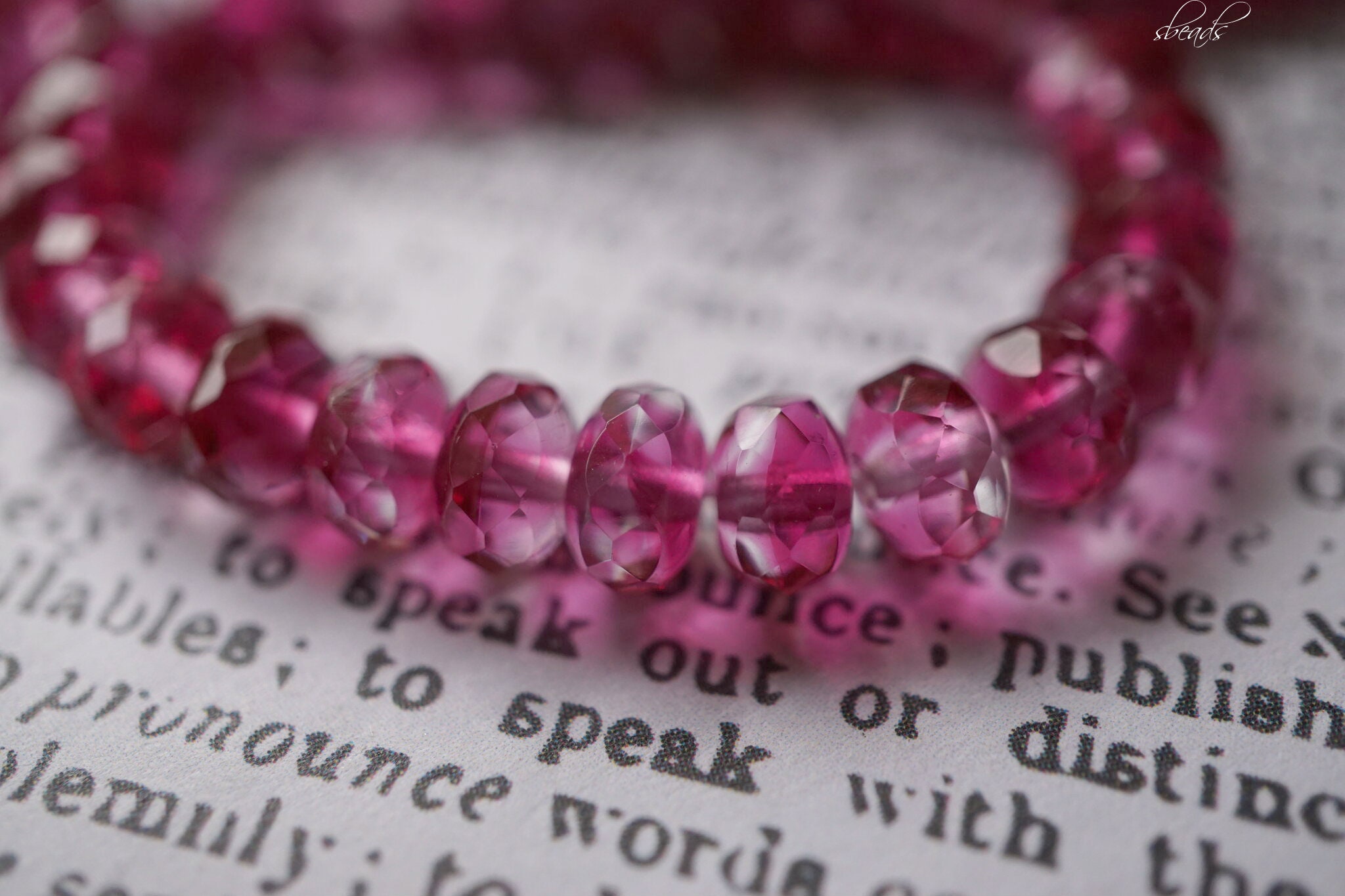 FREE SHIPPING Foxy Fuchsia, Rondelle Beads, Czech Beads, Beads, 163-2sa ...