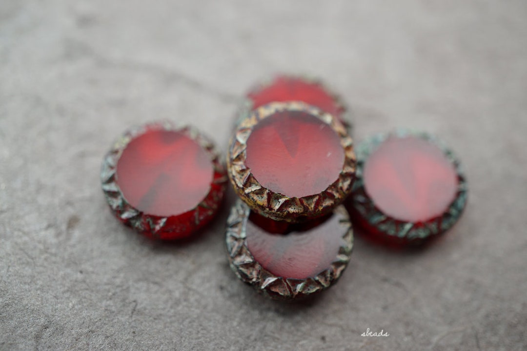 Crimson Red, Czech Beads, Beads,8-5sb - Etsy
