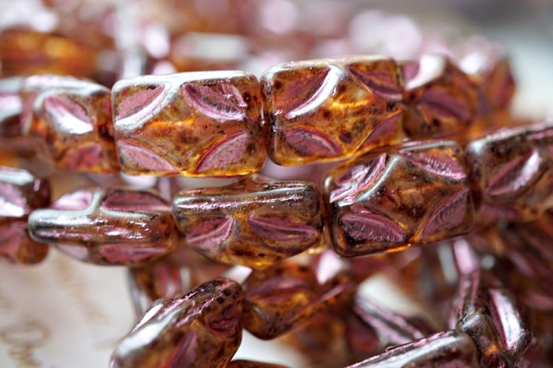 FREE SHIPPING Topaz Blush Rectangles Beads Czech Beads NEW Beads - Etsy