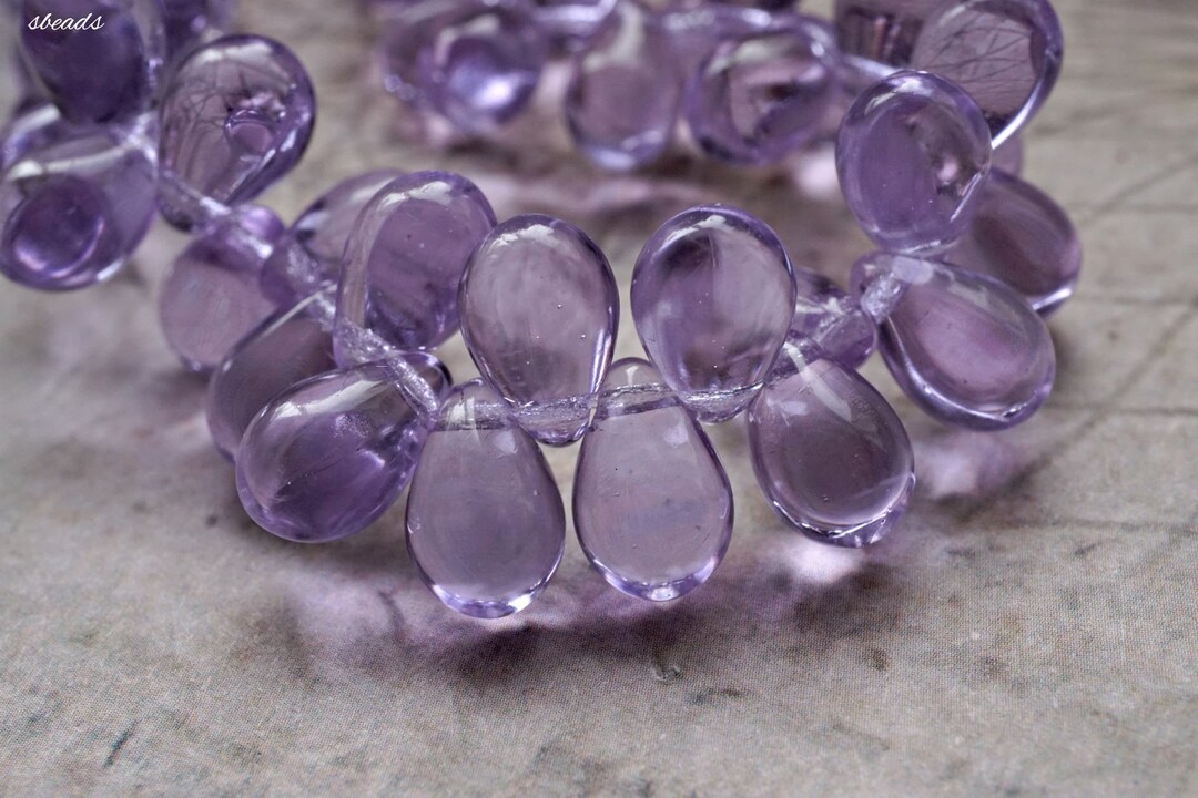 Lastones FREE SHIPPING Lavender Drops, Teardrop Beads, Czech Beads ...