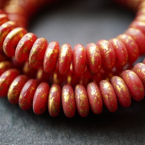 Red Silk Disc Beads Czech Beads Beads 111-3 - Etsy