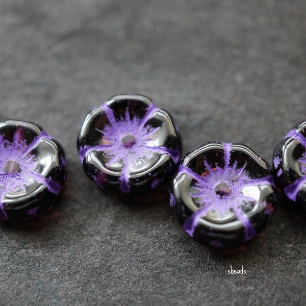 Purple Flower Beads - Etsy