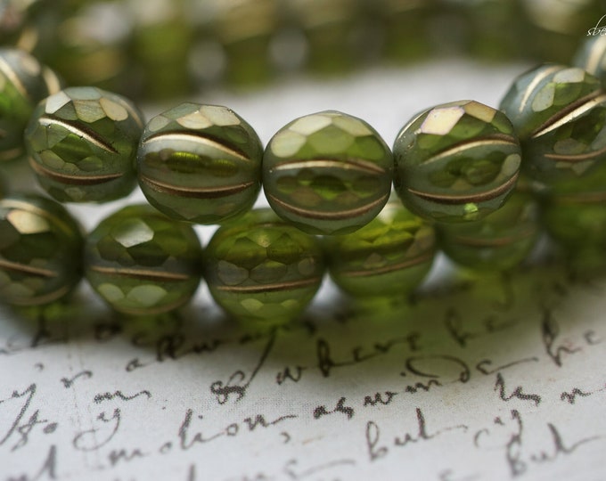Lastones.. Savannah Green, Czech Beads, Melon Beads, Beads, 48-4sa - Etsy