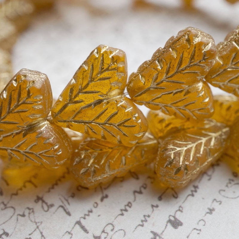 Czech Beads Heart Leaf - Etsy