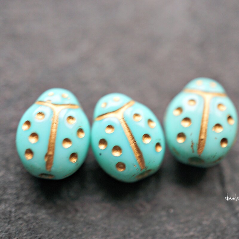 Ladybug Czech Beads - Etsy