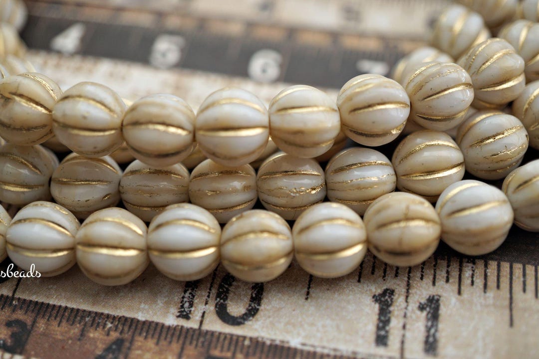 FREE SHIPPPING Melon Beads, Czech Beads, Beads, 56-4, 151-2sa - Etsy