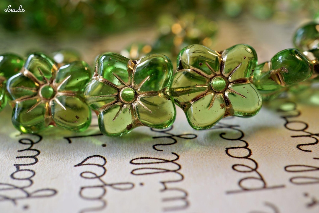 FREE SHIPPING Spring Blooms, Wildflower Beads, Czech Beads, Beads 99 ...