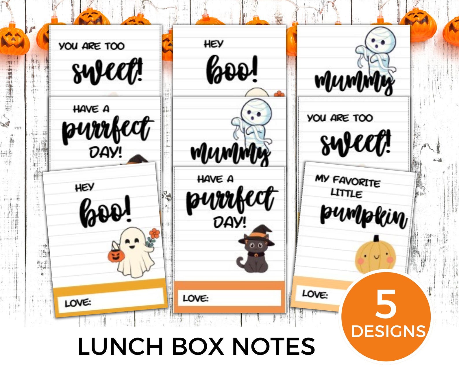 Halloween Lunch Box Notes: Spooky Kids Printable (digital Download) - Etsy