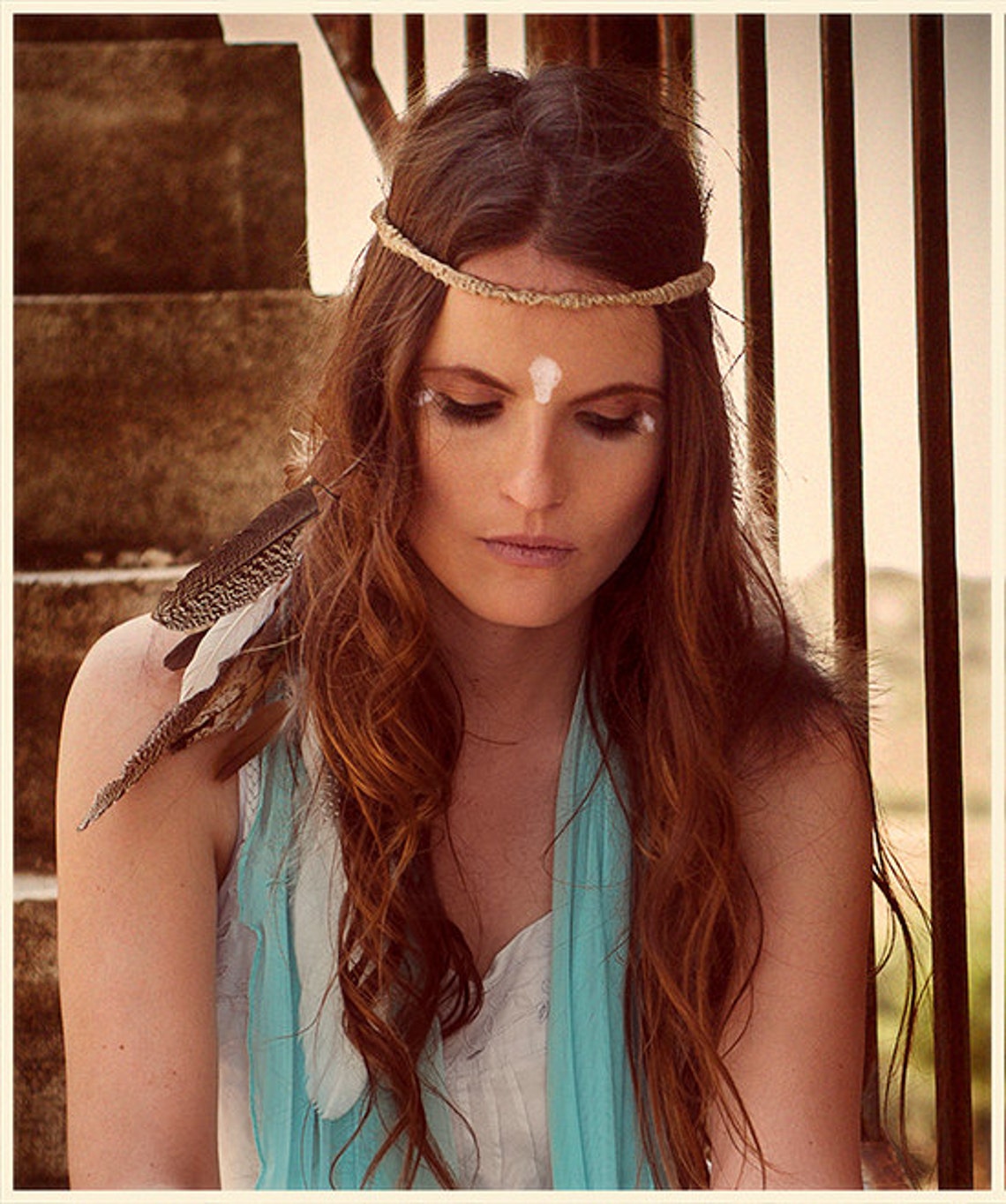 Boho Clothing Turquoise Sheer Loop Shawl With 4 Wearing Options- Shawl ...