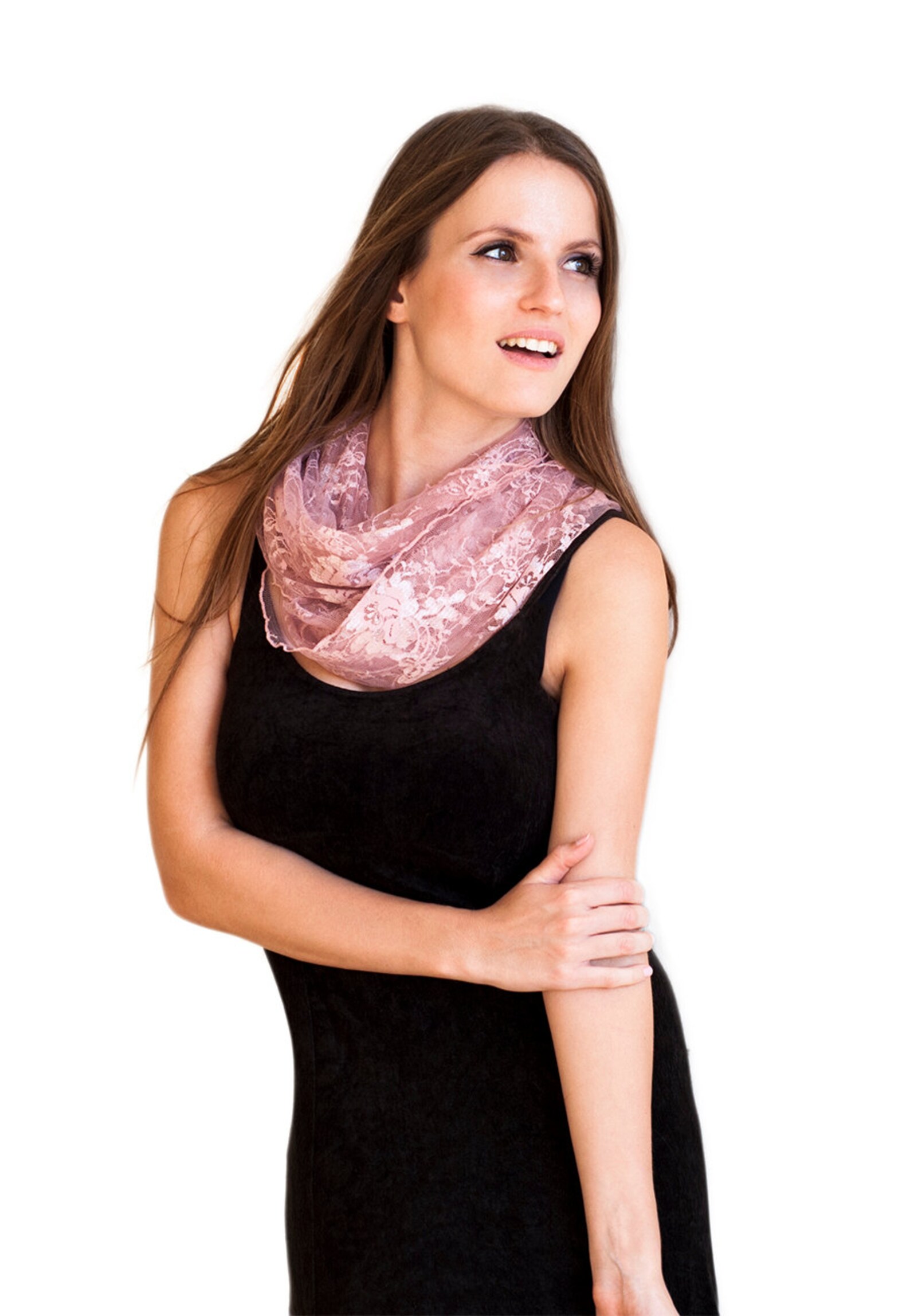 Plus Size Pink Lace Bolero/ Shawl With 4 Wearing Options, Pink Lace ...