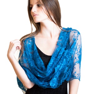 Coral Lace Shrug / Shawl With 4 Wearing Options, Lace Cover up Coral ...