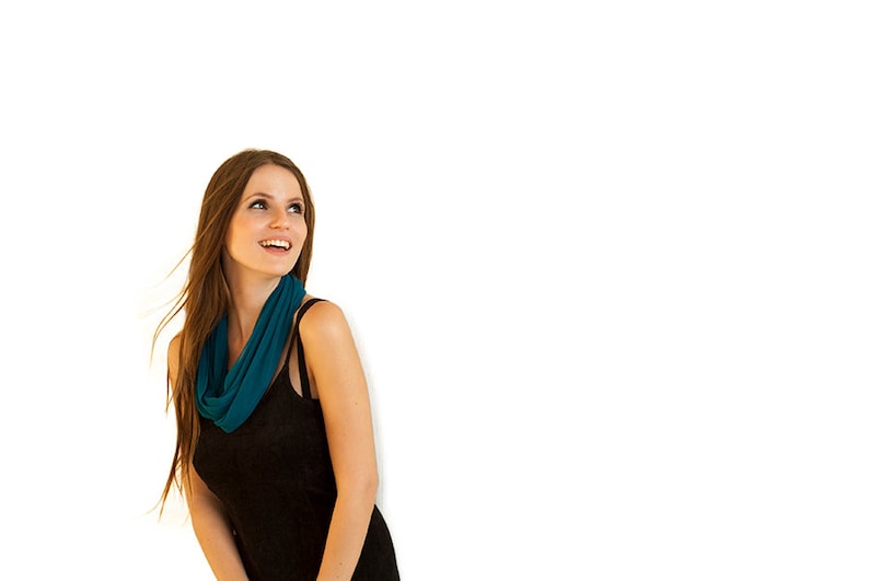 Teal Shawl With 4 Wearing Ways- Shawl, Crisscross, Shrug or Loop Scarf ...