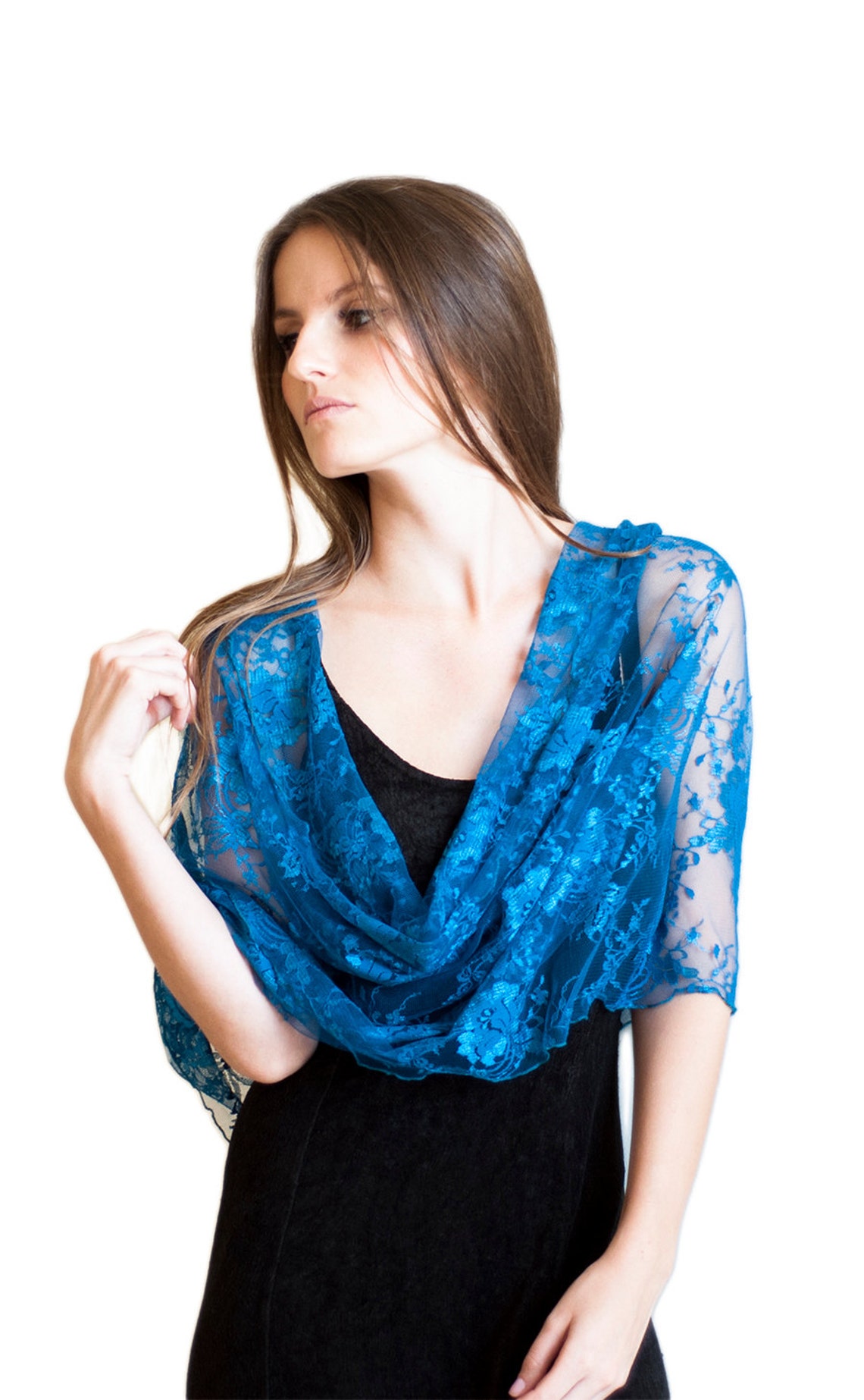 Teal Plus Size Lace Shawl Convertible Wrap Shawl Shawl - Etsy New Zealand