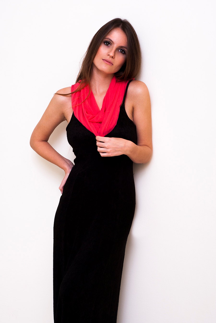 Plus Size Coral Sheer Shawl With 4 Wearing Options Shawl - Etsy Israel