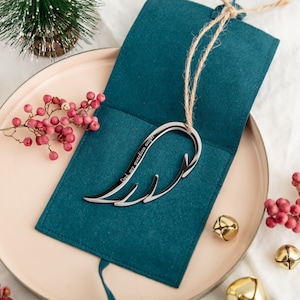 Angel Wing Christmas Ornament Engraved - Etsy UK