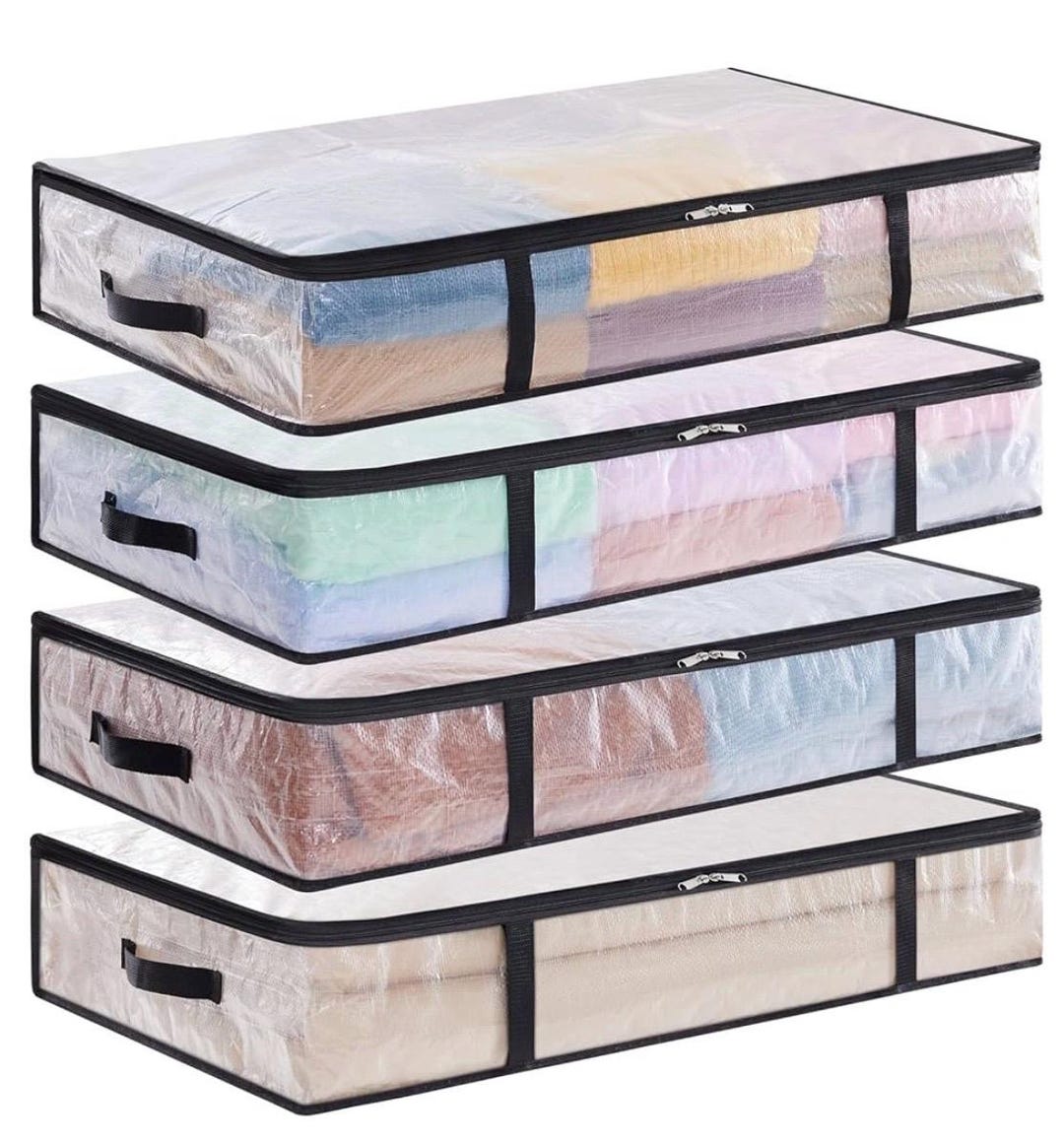 Under the Bed STORAGE Cases, Plastic Box Like Bags, BRAND NEW Condition ...