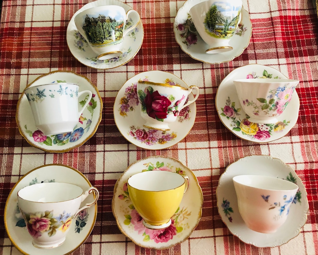 Mismatched Tea Cups and Saucers. Vintage Items, Mix and Match Them! - Etsy