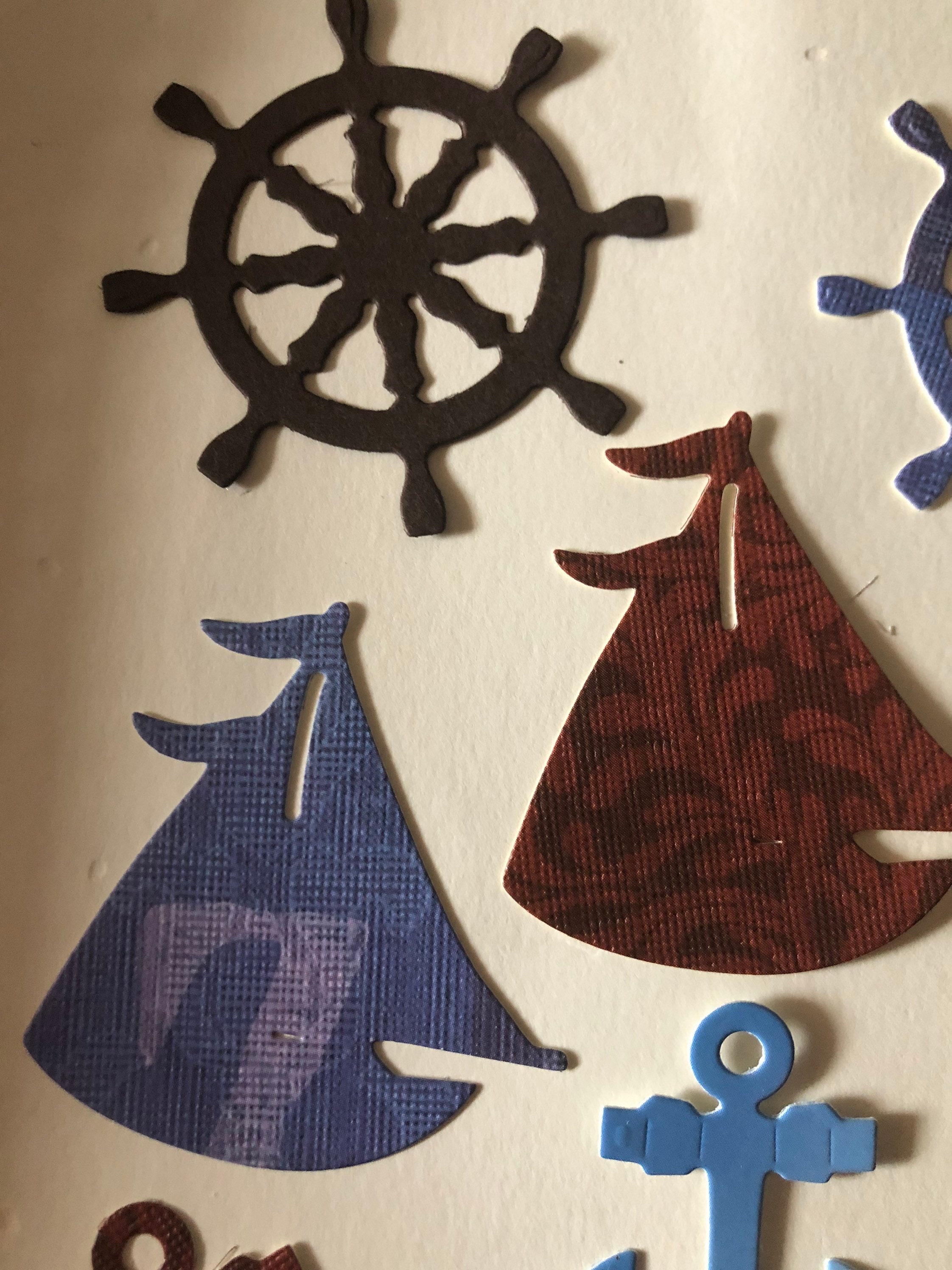 Nautical Theme Die Cuts 50 Assorted Pieces, Random Colours Sail Theme ...