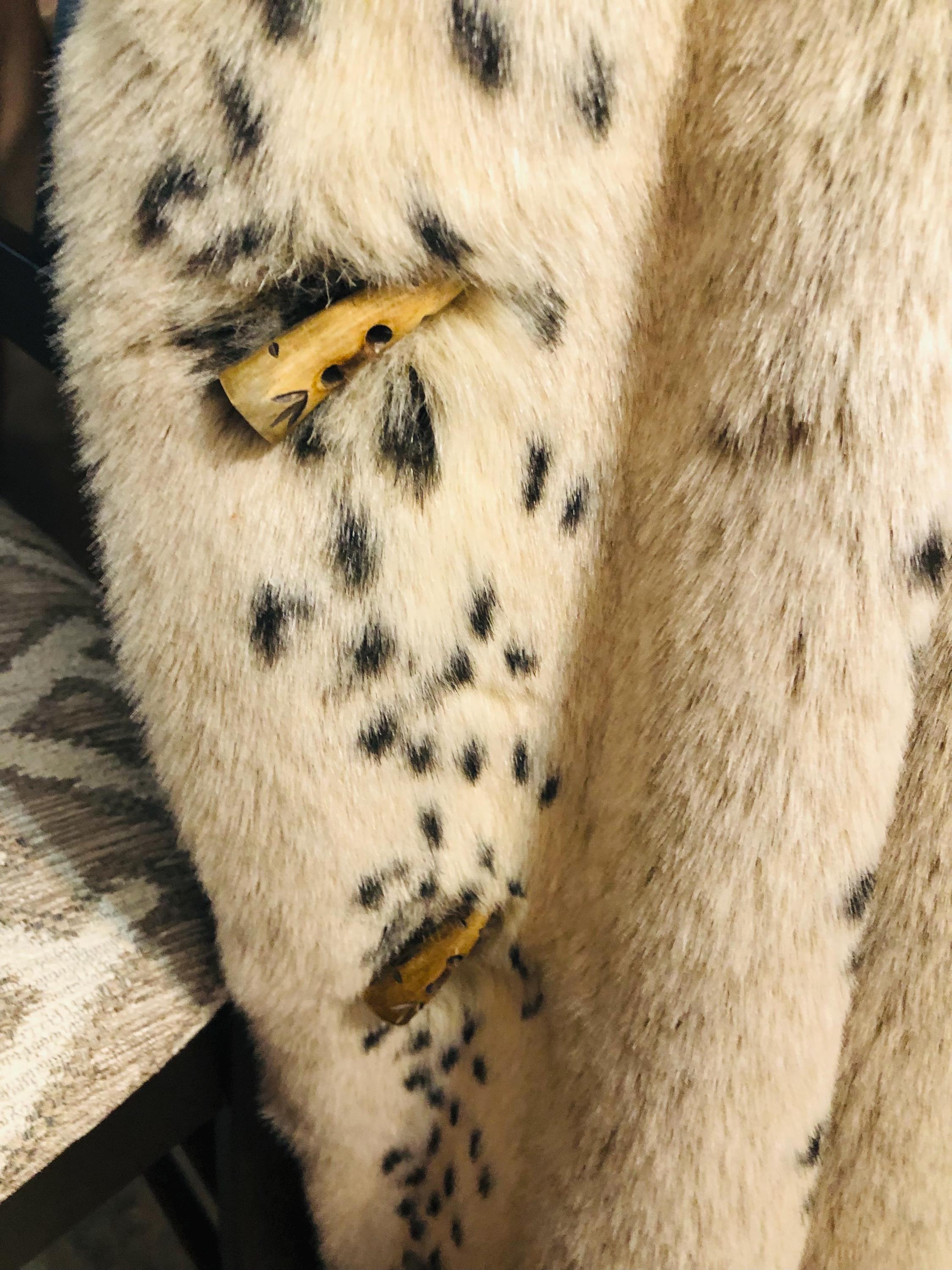 Plus Size Vintage Faux Fur Snow Leopard Coat Laura Petite 1X - Etsy