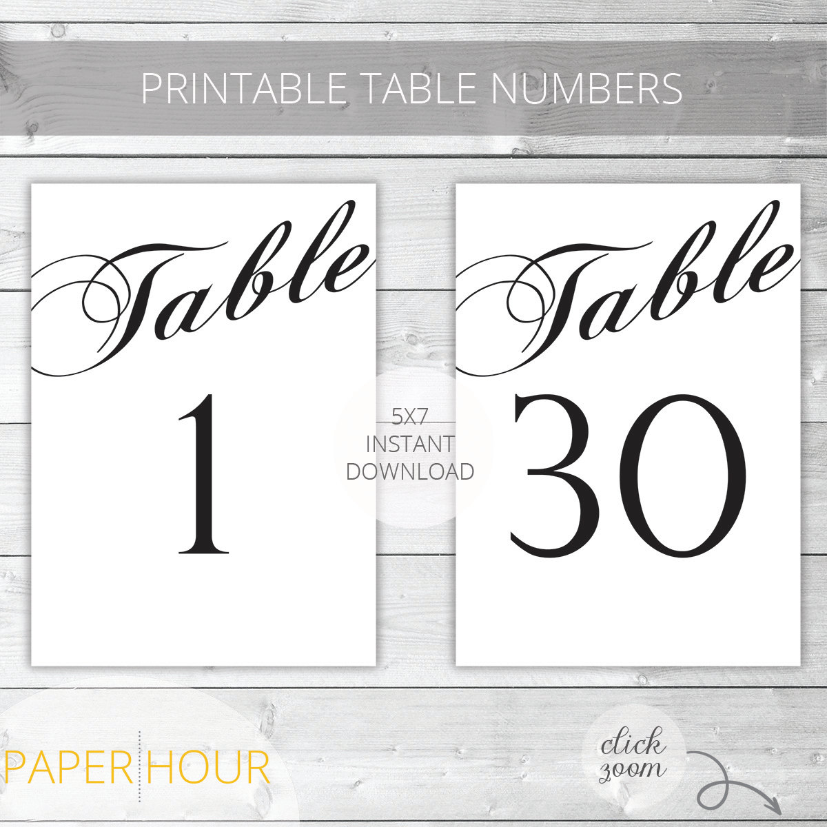 Printable Wedding Table Numbers | Classic | Instant Download | #1-30 ...