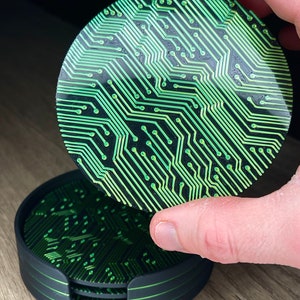 STL Digital File Only 3D Printed Circuit Board Coaster Set Gadget Tech ...