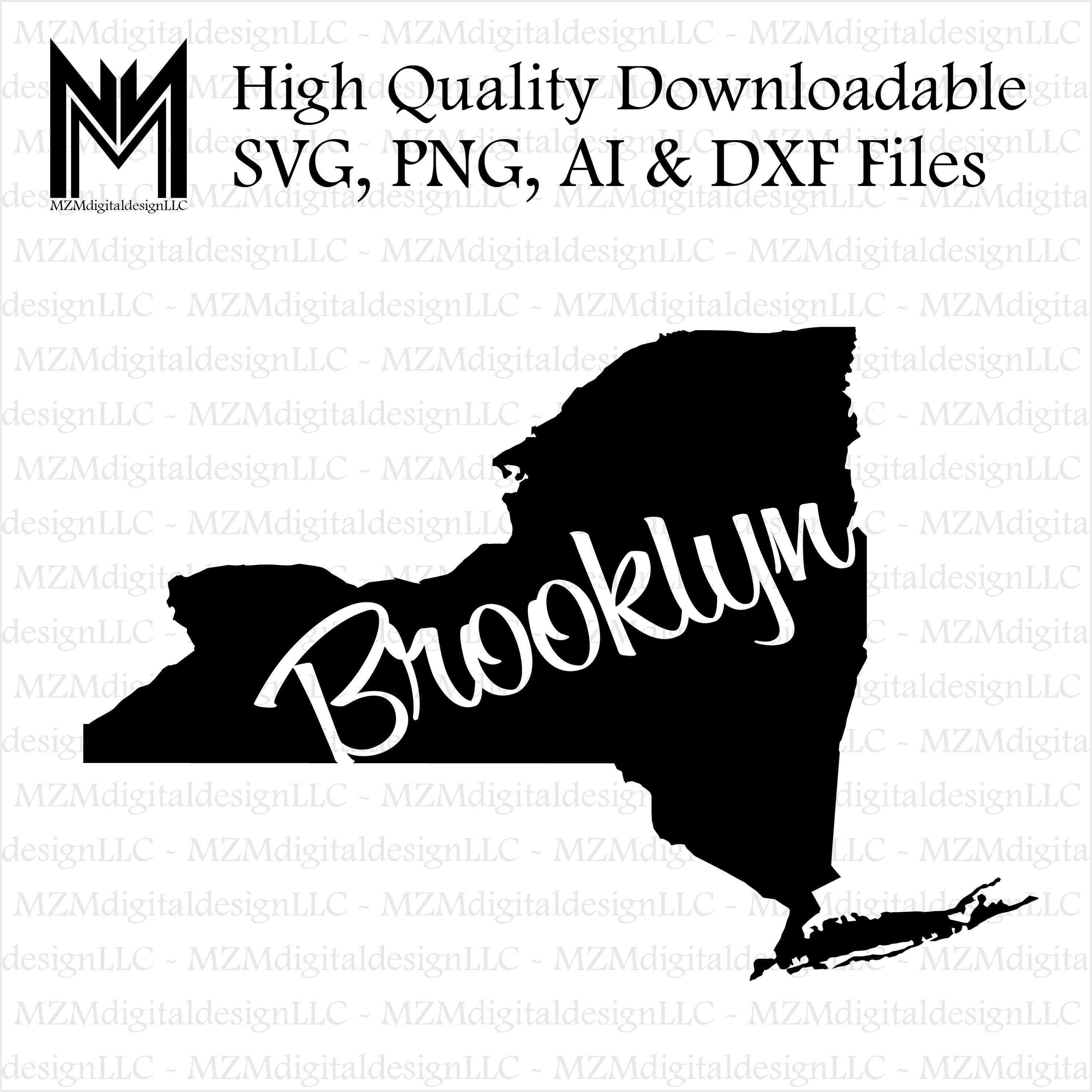 New York Brooklyn Svg Png Ai and Dxf Files for Commercial & - Etsy UK