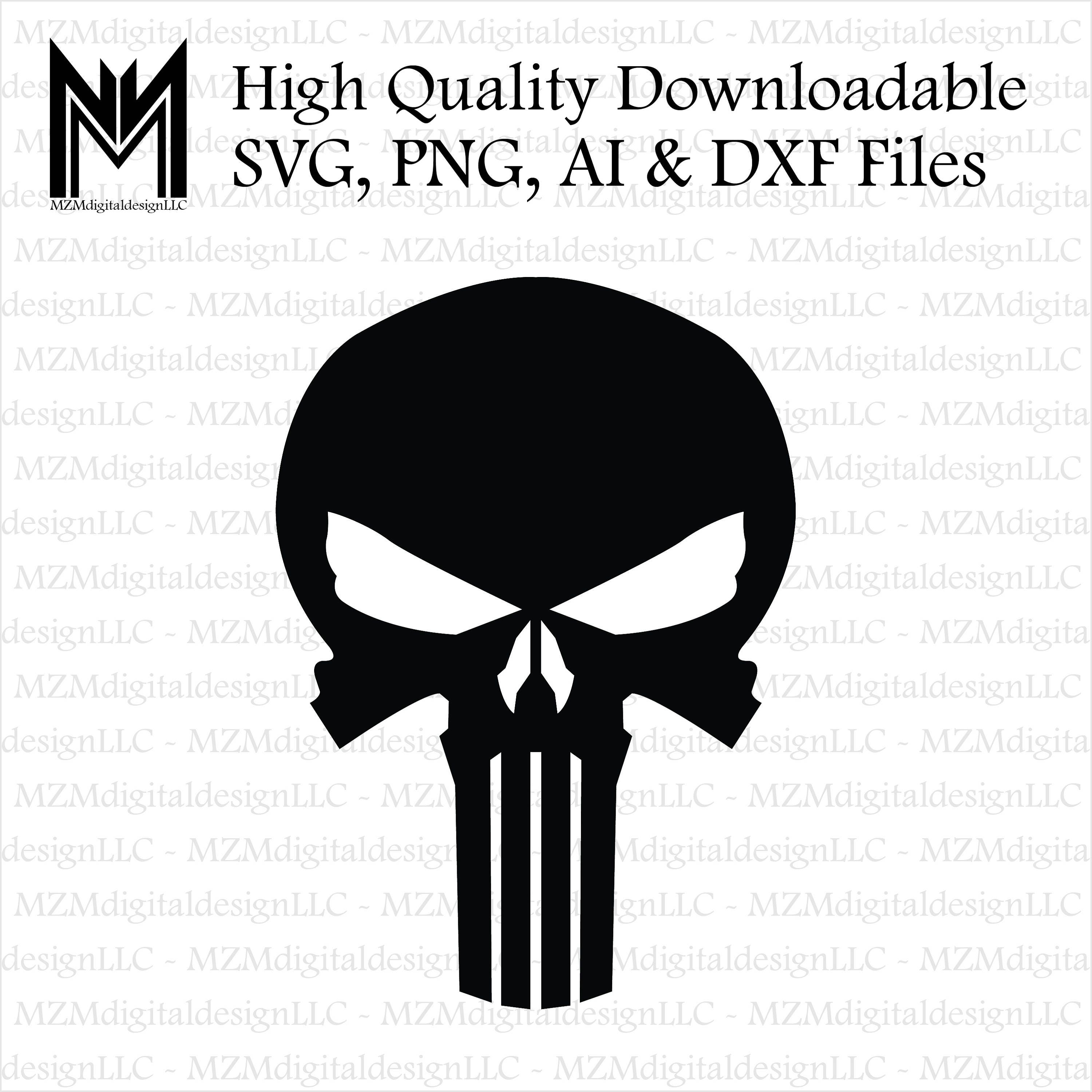 Punisher Skull svg png ai and dxf Files For Commercial & | Etsy