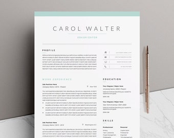5 Page Resume Template and Cover Letter References Template for Word DIY Printable the milky Way ...