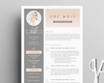 Resume Template and Cover Letter + References Template for Word | DIY Printable 5 Pages | the ...