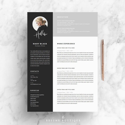 Creative & Modern Resume / CV Template for Word AND Pages - Etsy