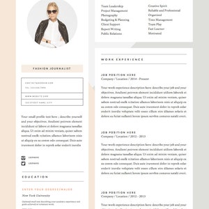 5 Page Resume Template and Cover Letter + References Template for Word | DIY Printable | "modern ...
