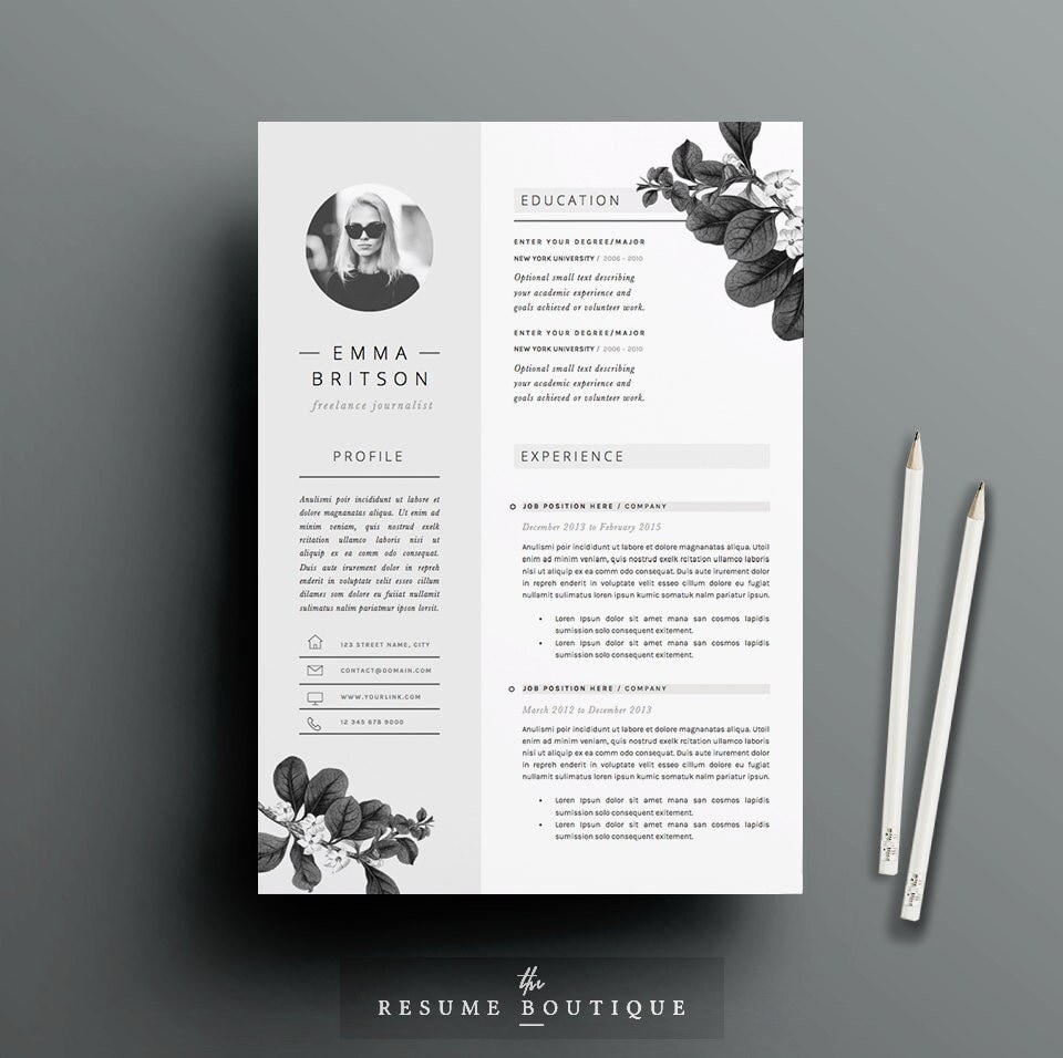 Resume Template 5 Pages CV Template Cover Letter References for MS Word ...