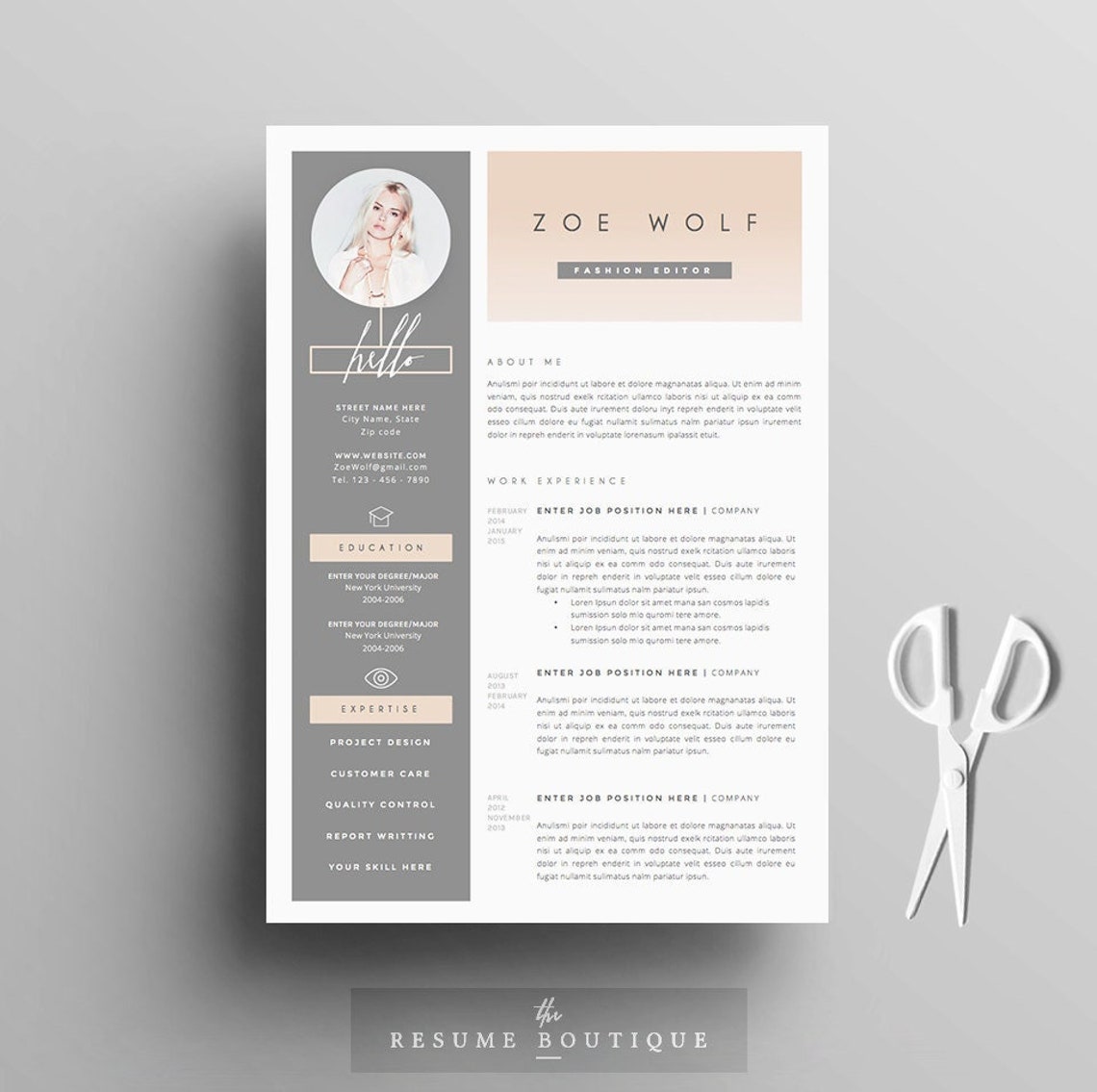 Resume Template and Cover Letter References Template for - Etsy