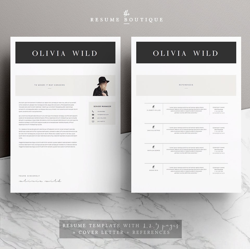 Resume Template 5 Pages | CV Template + Cover Letter + References for ...