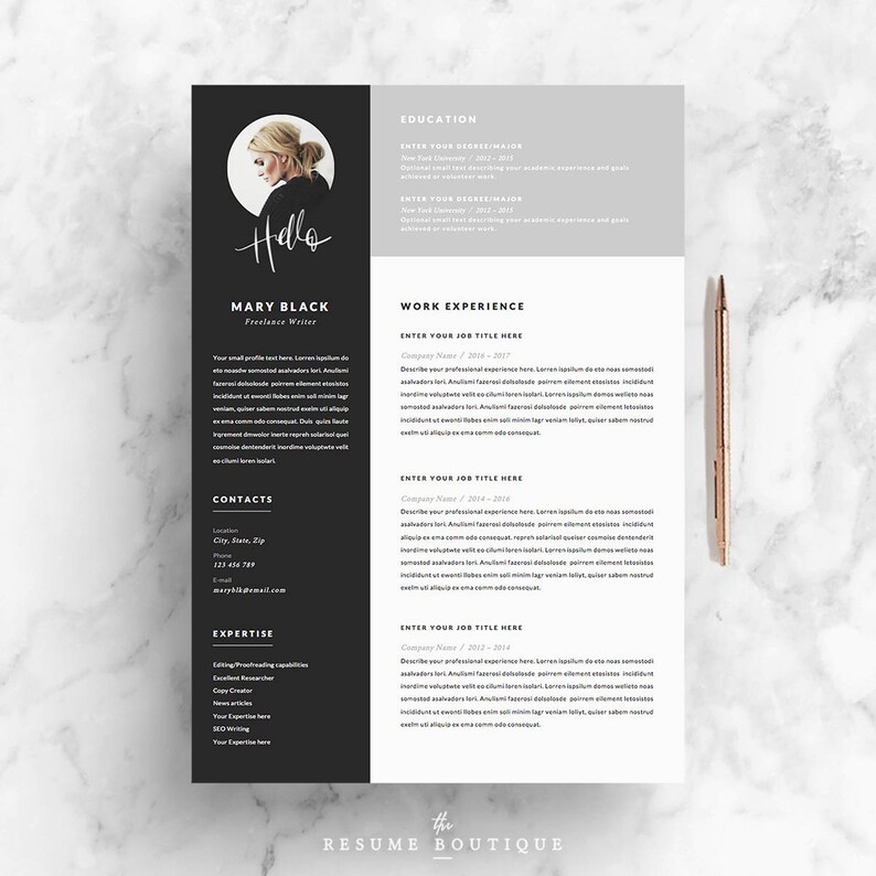 Resume Template and Cover Letter References Template for - Etsy Australia