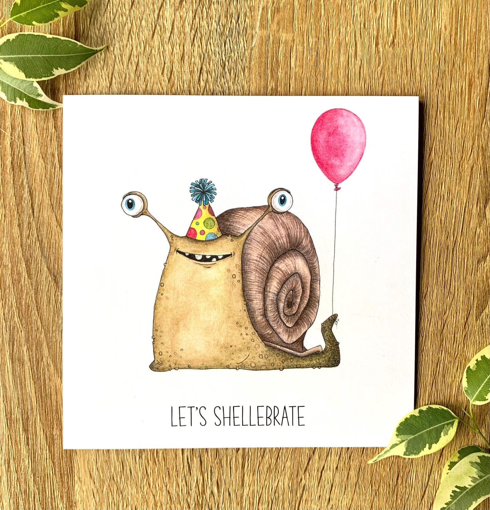 Lets Shellebrate Snail Birthday Card - Etsy