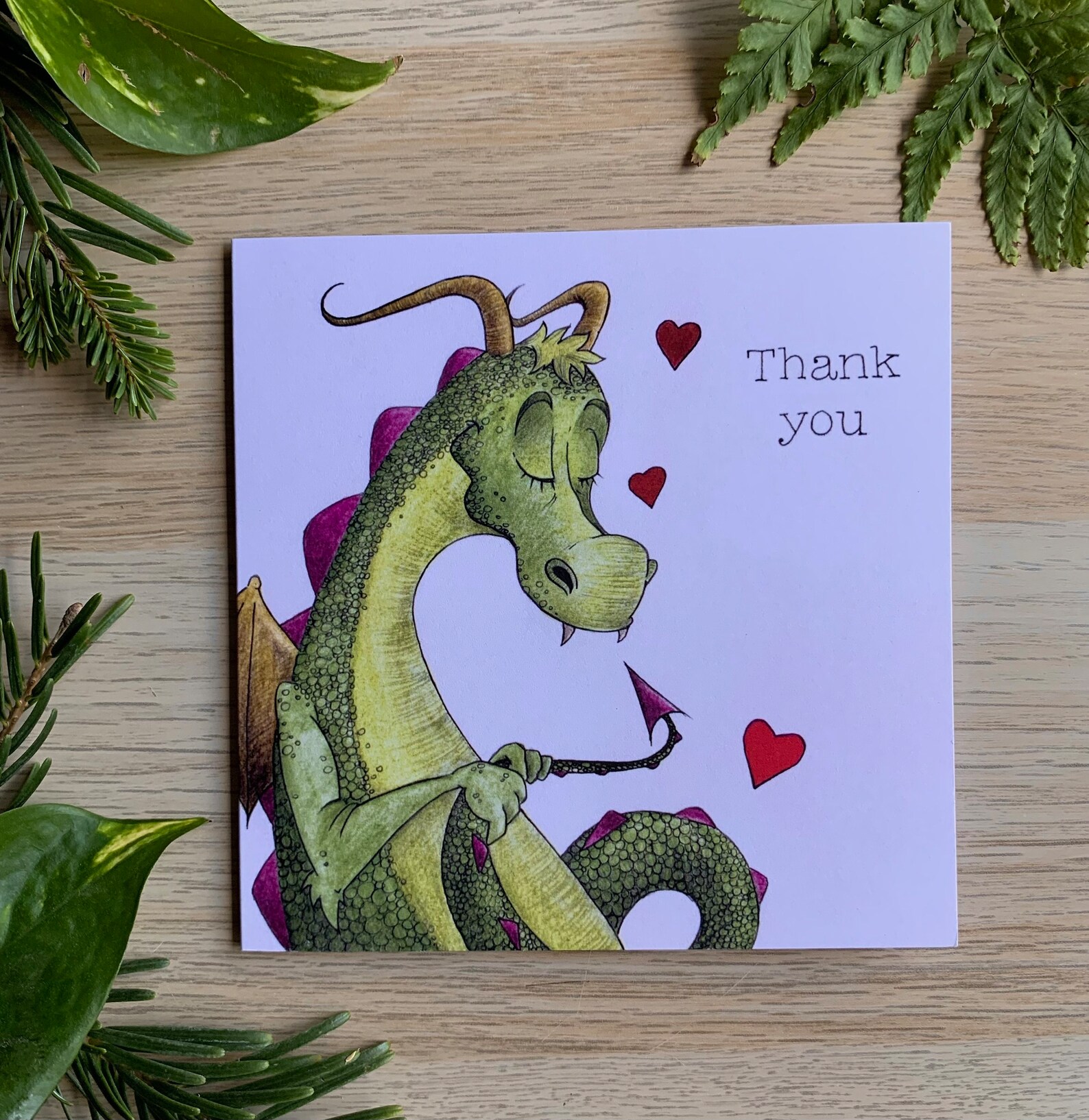 Cute Dragon Thank You Card - Etsy UK