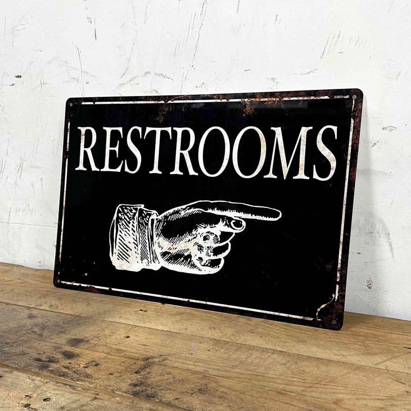 Restroom This Way Sign - Etsy