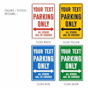 Custom Sign, Warning Sign, Parking Only, Garage Sign, Metal Sign ...