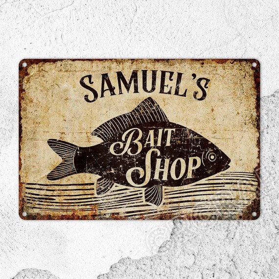 Bait Shop Sign Fishing Decor Custom Sign Personalised | Etsy