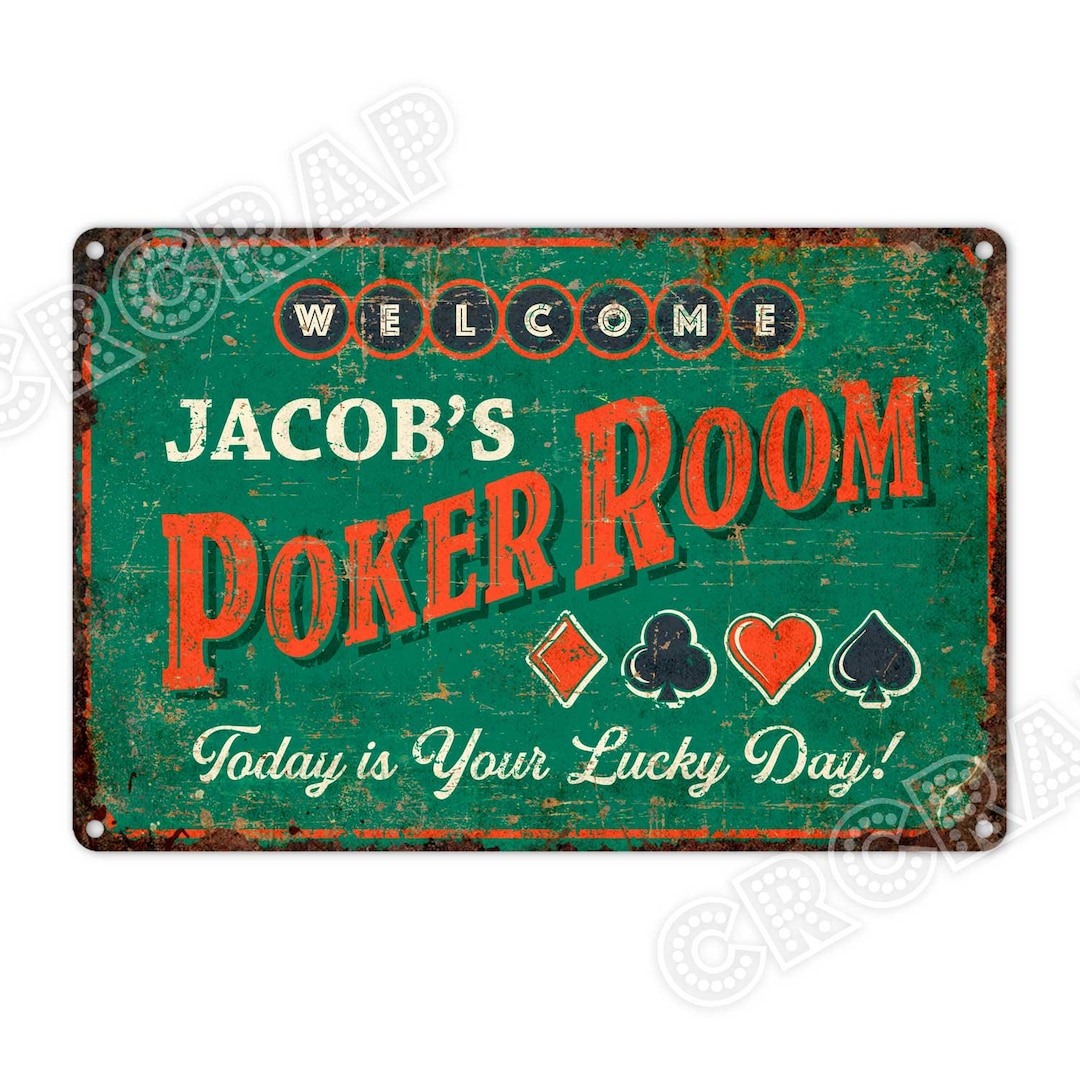 Poker Room Sign, Bar Sign, Game Room Decor, Metal Sign, Custom Sign ...