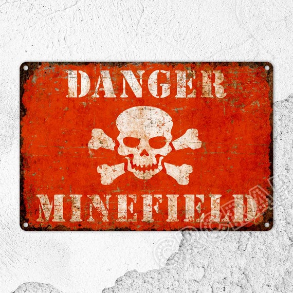 Danger Minefield Metal Sign Warning Sign Danger Caution - Etsy